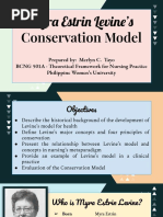 Myra Levine's Conservation Model | PDF | Nursing | Theory