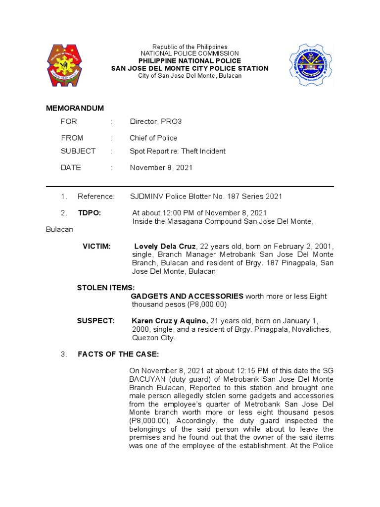 Philippine National Police San Jose Del Monte City Police Station | PDF ...