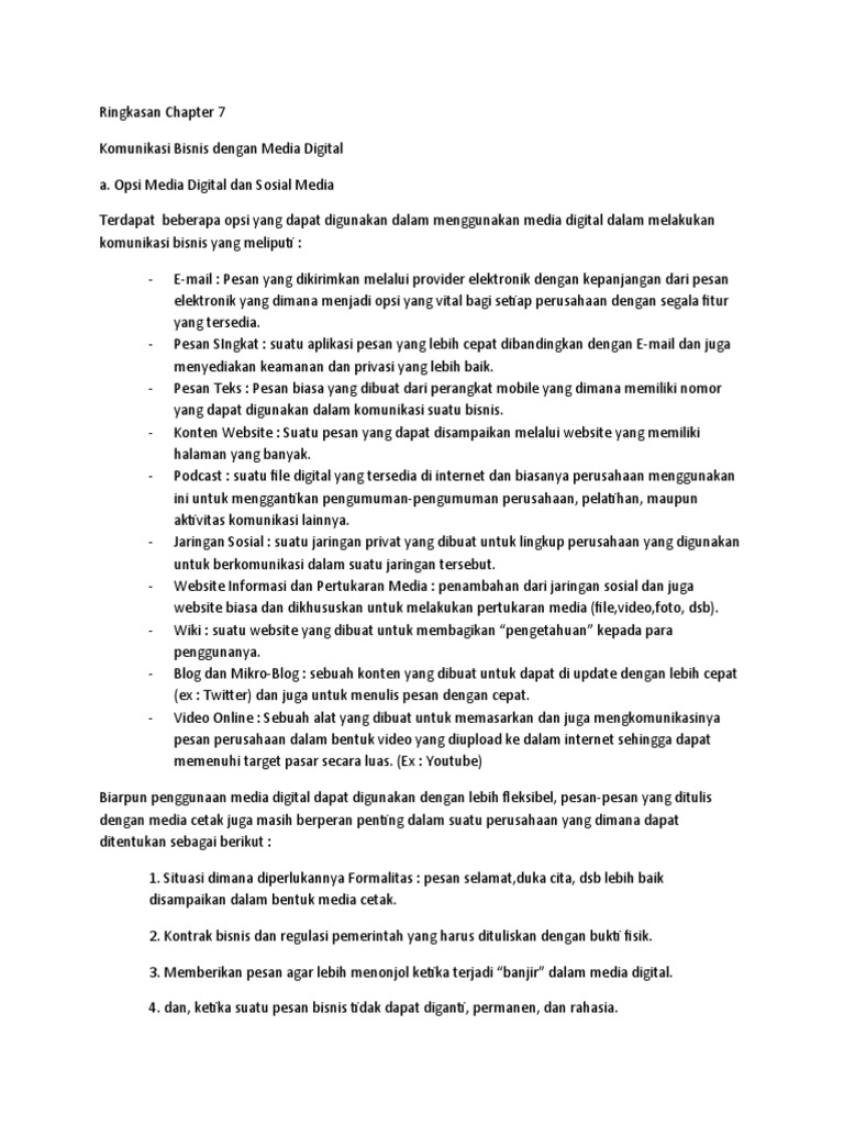 Ringkasan Chapter 7 | PDF