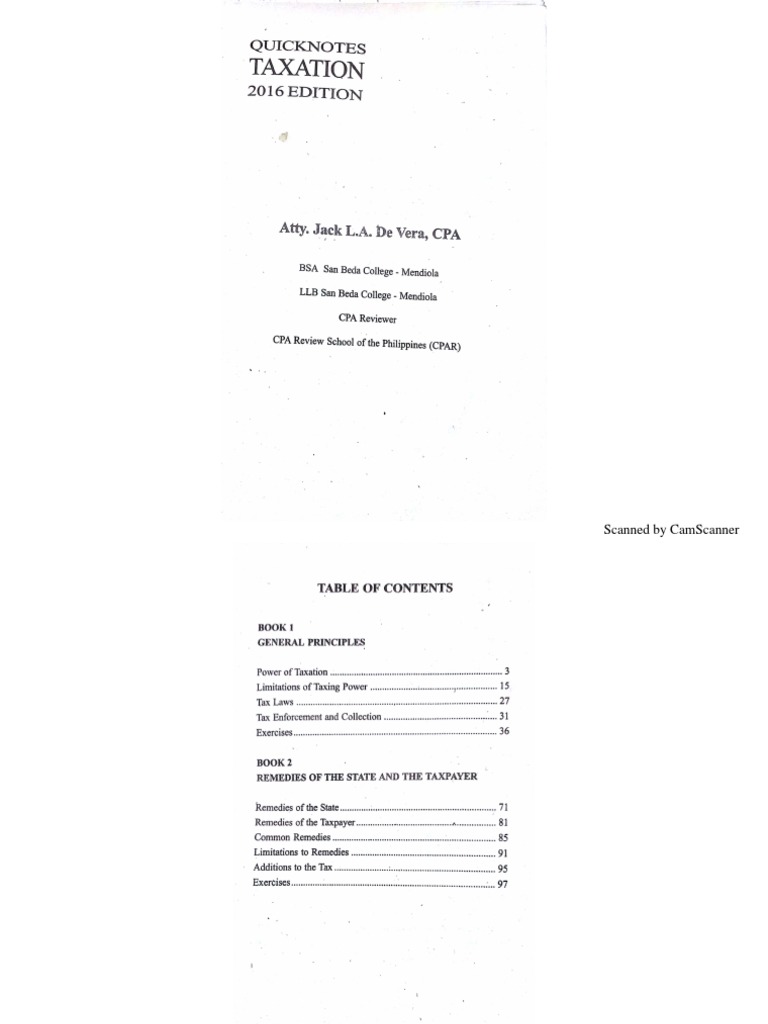 Quicknotes Taxation by Atty. Jack de Vera | PDF | Application Software ...