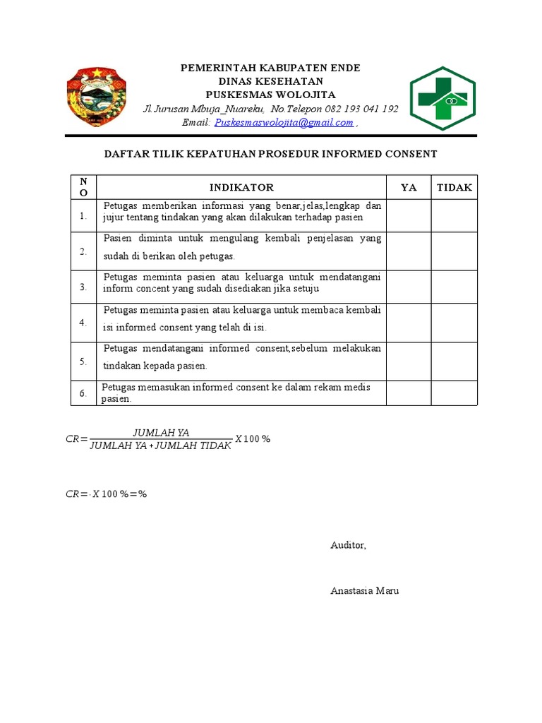 Daftar Tilik Informed Consent | PDF | Pengembangan Diri