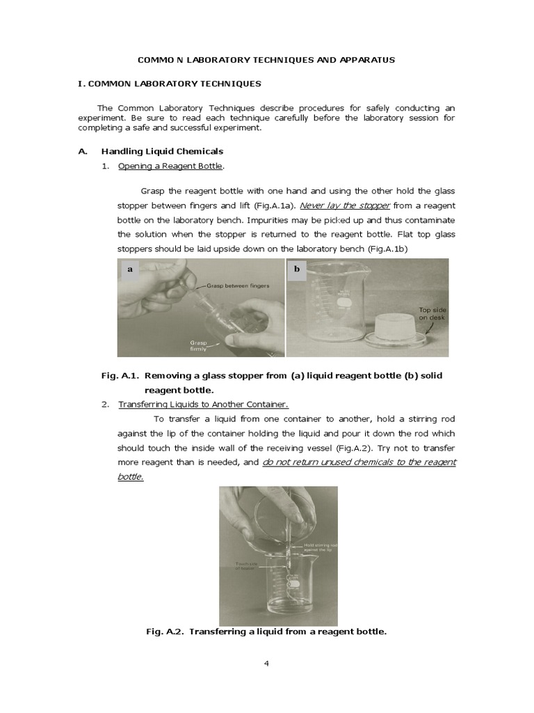 Common Laboratory Techniques and Apparatus Procedure | PDF | Filtration ...