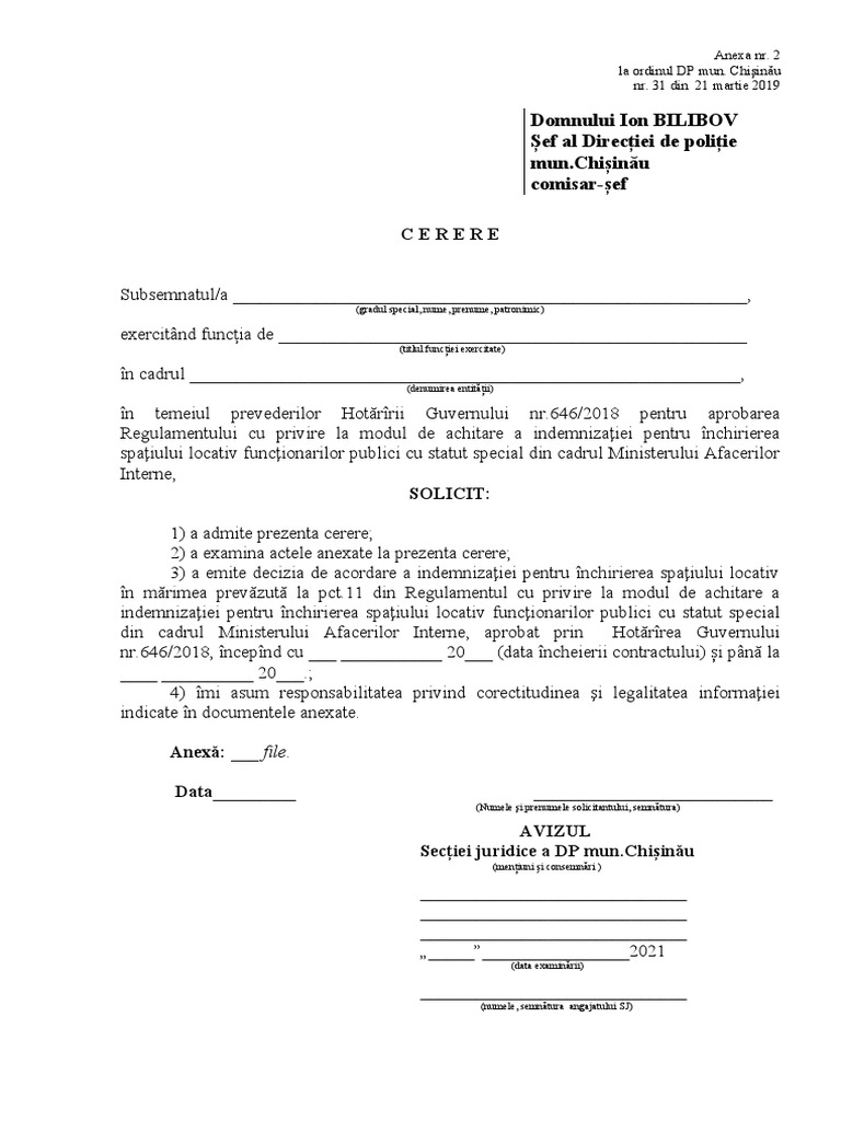 Cerere Chirie | PDF