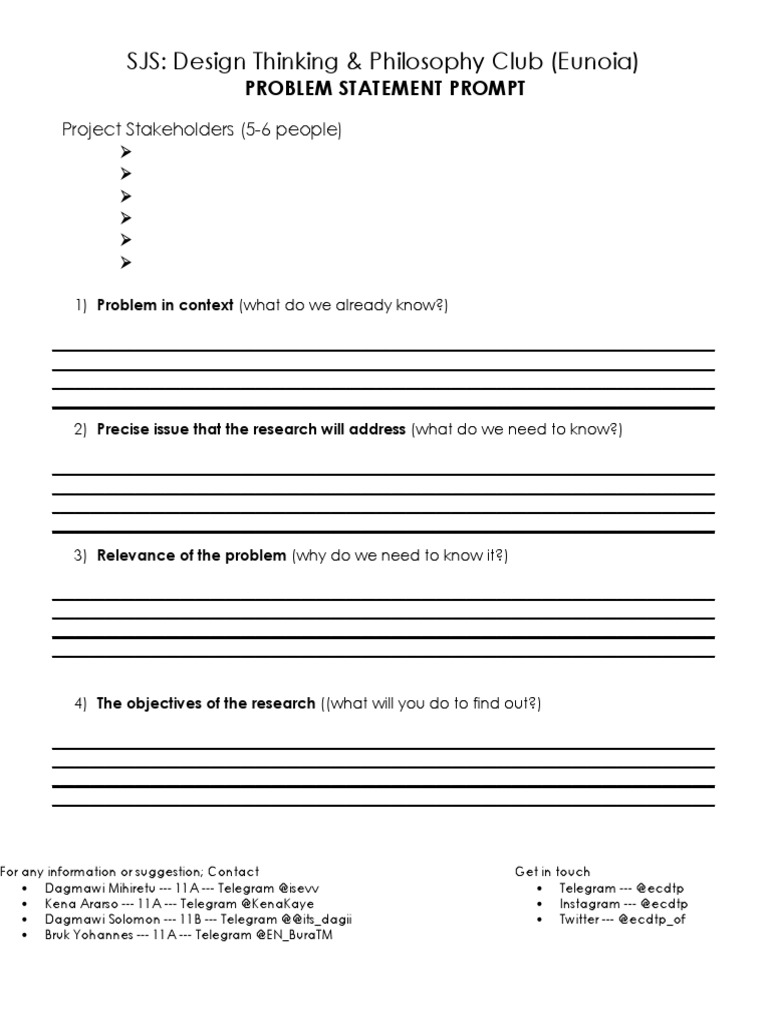 Design Thinking Problem Statement Guide | PDF | Cognition | Cognitive ...