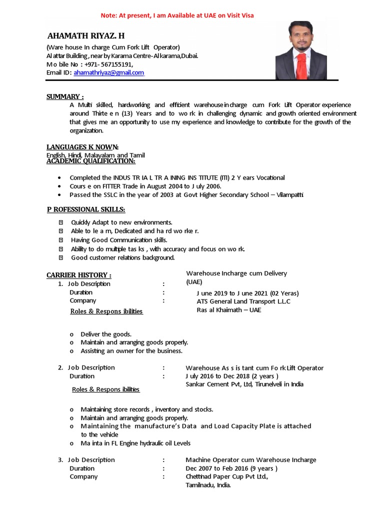 Ahamath Riyaz Resume | PDF | Business