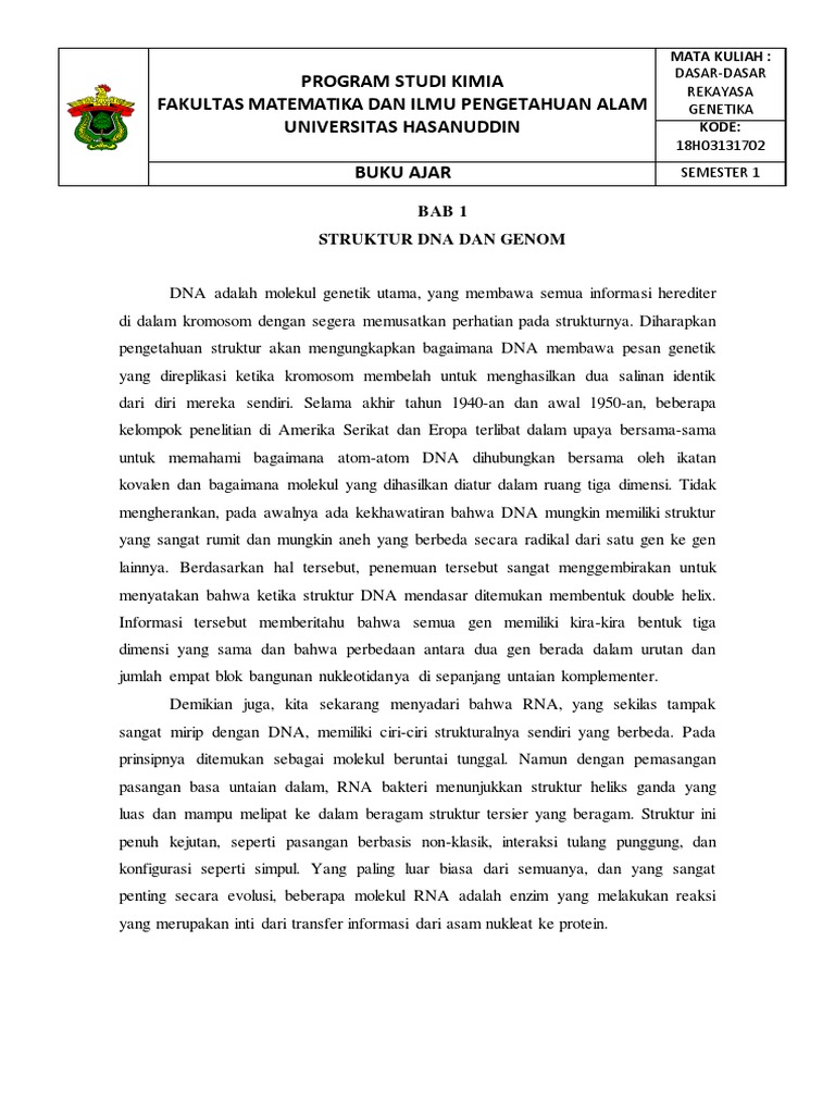 Struktur DNA dan Genom dalam Genetika | PDF