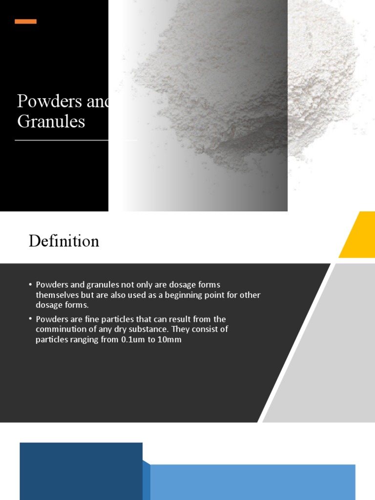 Powders and Granules | PDF | Tablet (Pharmacy) | Chemical Substances