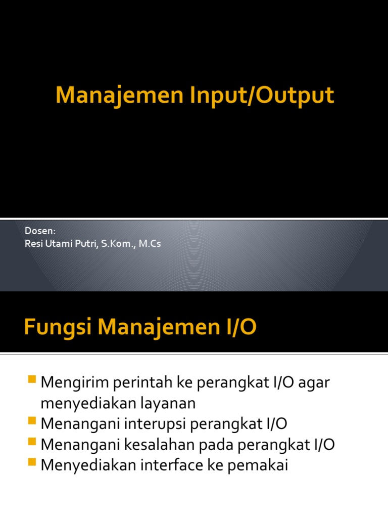 Manajemen Input Output | PDF