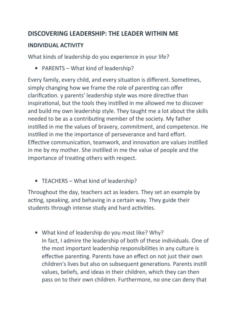 Discovering Leadership | PDF | Leadership | Leadership