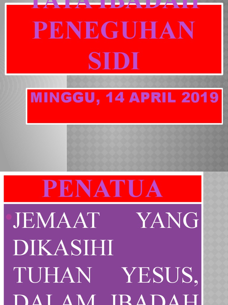 Tata Ibadah Peneguhan Sidi | PDF