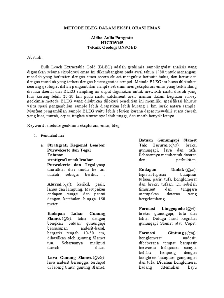 Paper Geokimia Eksplorasi | PDF