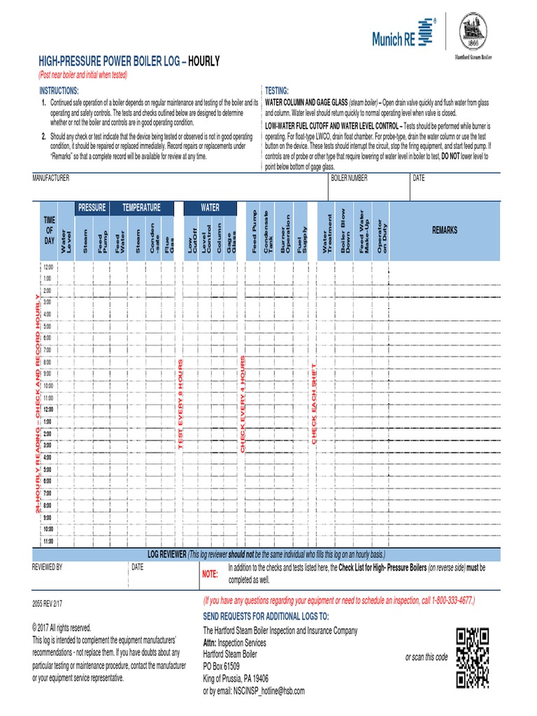 Boiler Log Hourly | PDF | Boiler | Water