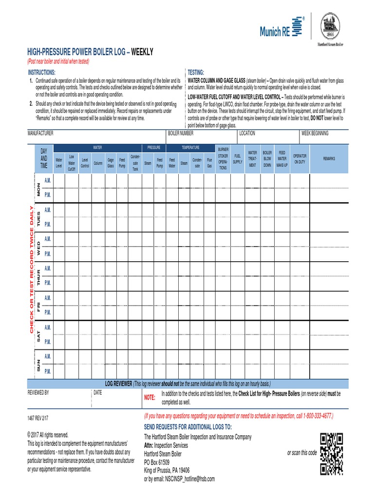 Boiler Log Daily | Download Free PDF | Boiler | Valve