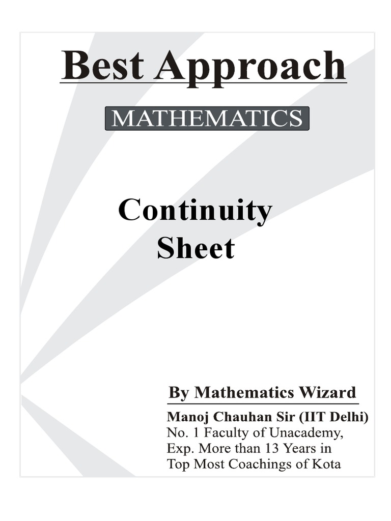 Continuity Exe Sheet | PDF | Function (Mathematics) | Continuous Function