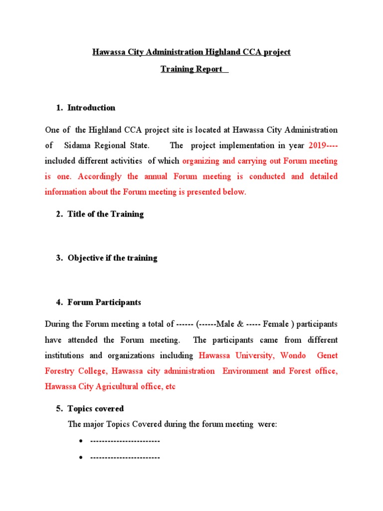 Sample Training Report Format | PDF