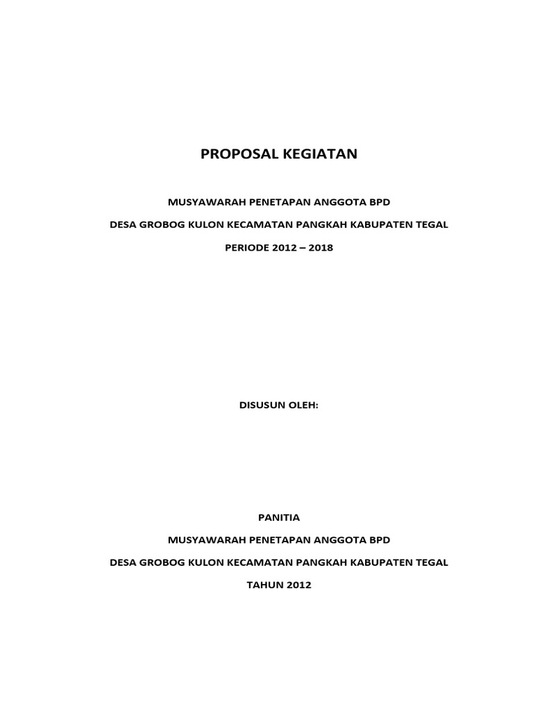 Proposal Kegiatan BPD | PDF
