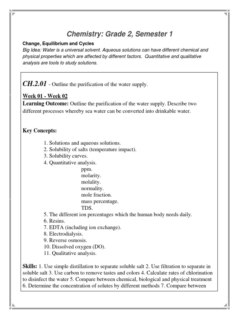 Chemistry: Grade 2, Semester 1 | PDF | Chemical Equilibrium | Reaction Rate