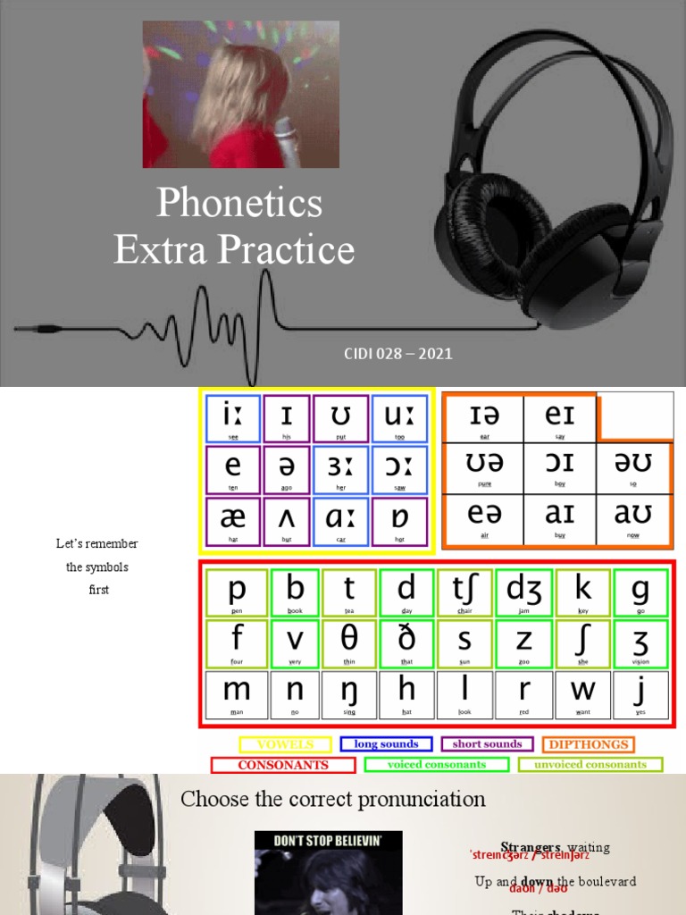 Phonetics SONGS Extra Practice | PDF