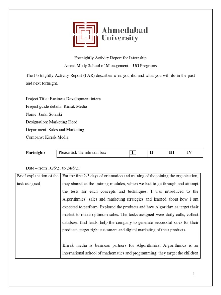 Fortnight: I II III IV | PDF | Marketing | Sales