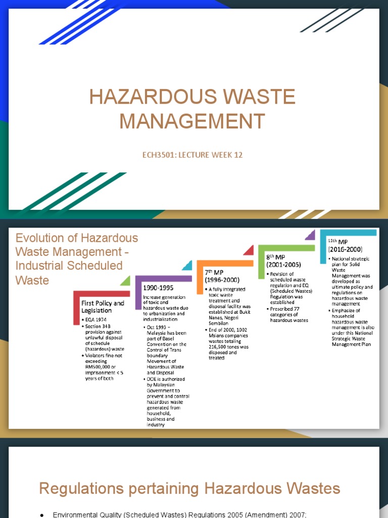 12 Hazardous Waste Management Week 12 | PDF | Incineration | Electronic ...