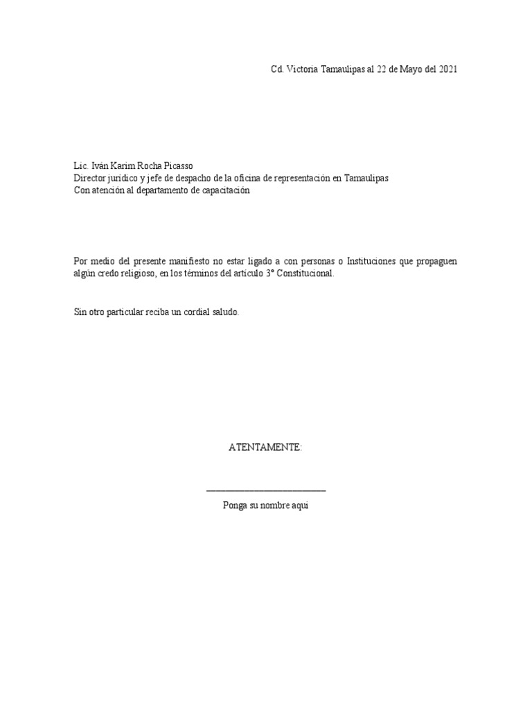 Escrito Libre Ejemplo | PDF