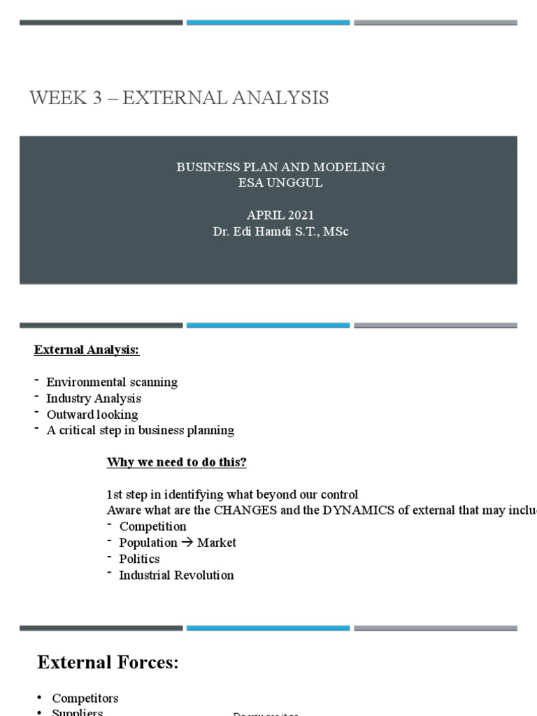 Materi Ajar Week 3 External Analysis | PDF