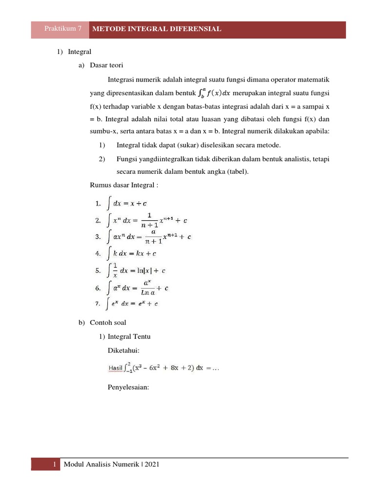 Metode Integral Diferensial | PDF