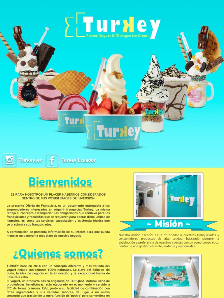 Franquicia Turkey: Helados y Yogurt | PDF | Marca | Franquiciamiento