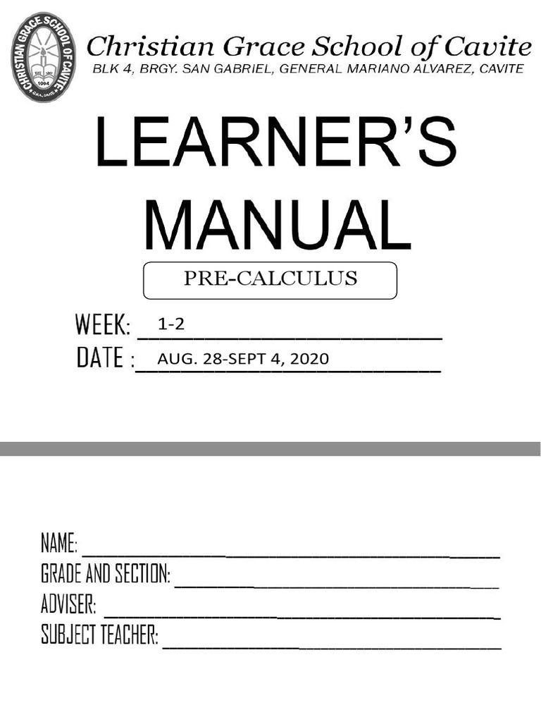 Pre-Calculus Module 1 | PDF | Ellipse | Circle