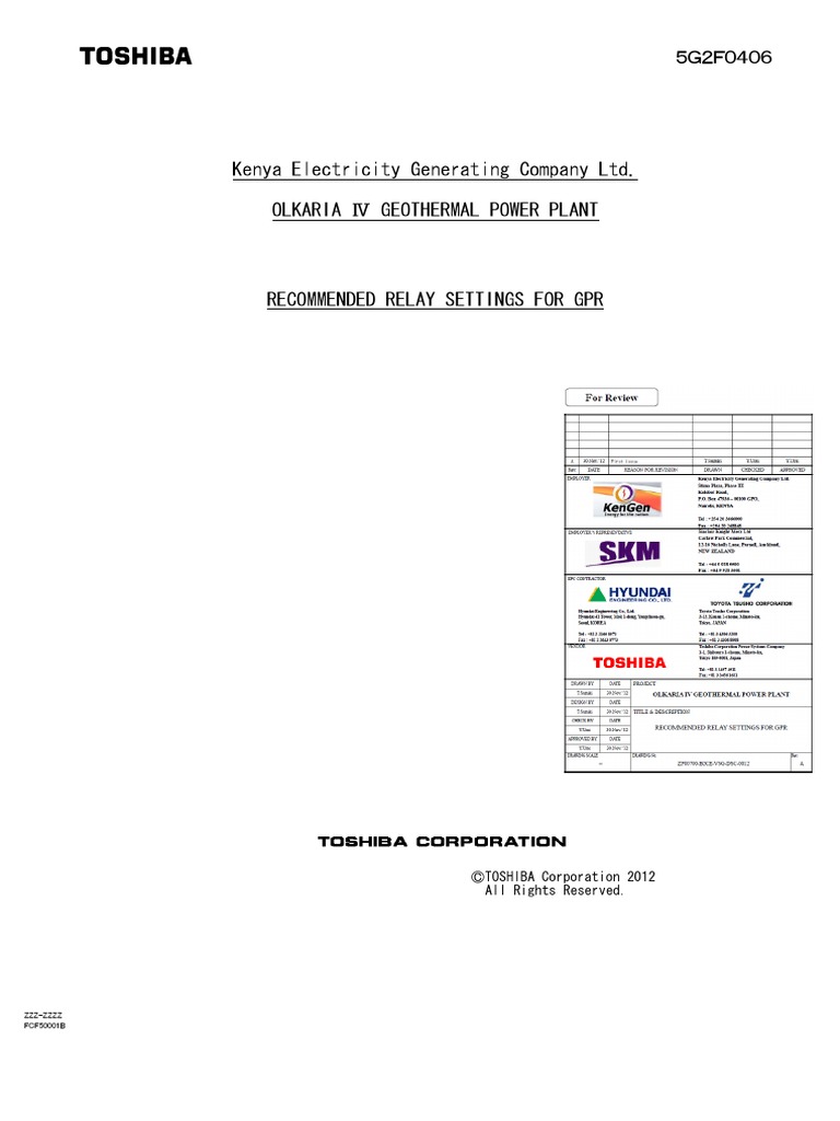 Recommended Relay Settings For GPR | PDF | Relay | Transformer