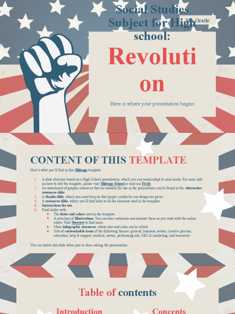 Social Studies Subject For High School - 9th Grade - Revolution by ...