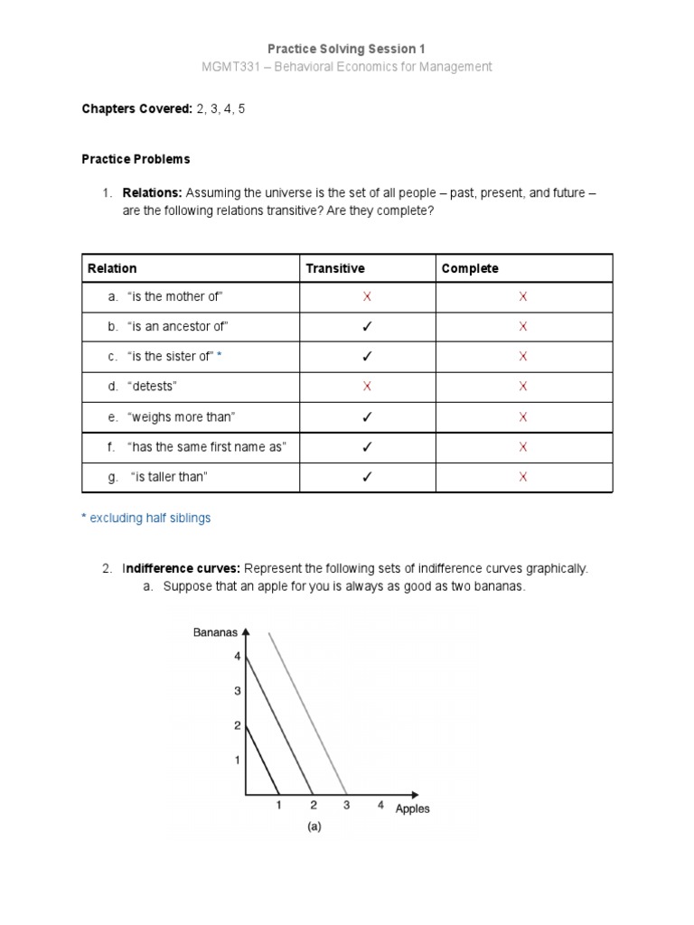 Practice Problems in Probability, Decision Making, and Behavioral ...