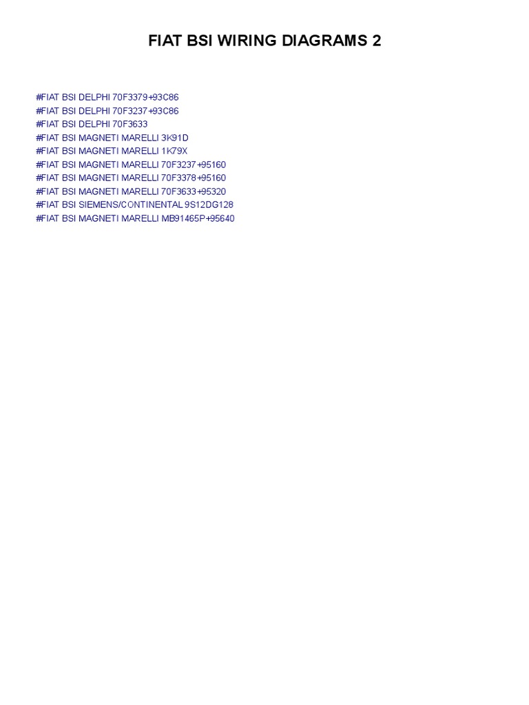 Fiat Bsi Wiring Diagrams 2 Pdf