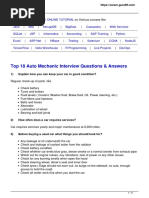 30 Automotive Interview Questions | PDF | Car | Engines