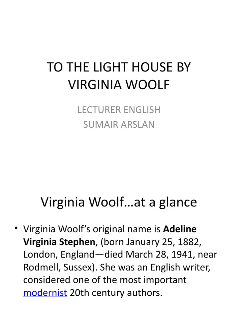 To The Light House | PDF | To The Lighthouse | Virginia Woolf