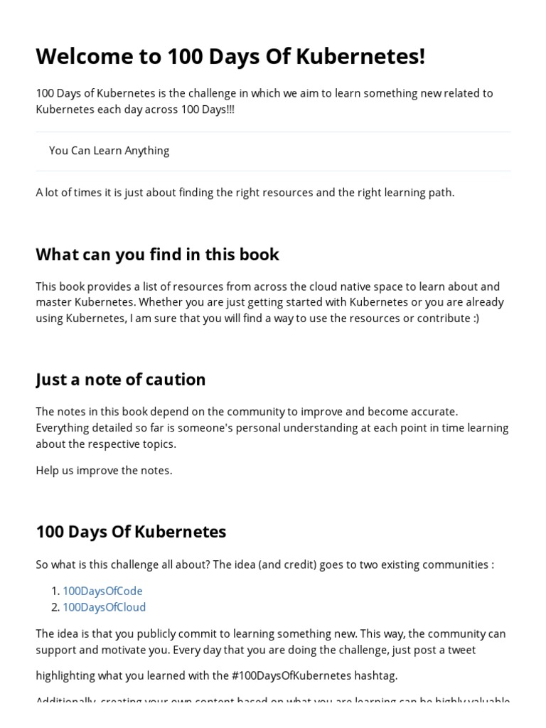 100 Days of Kubernetes | PDF | Computer Architecture | System Software