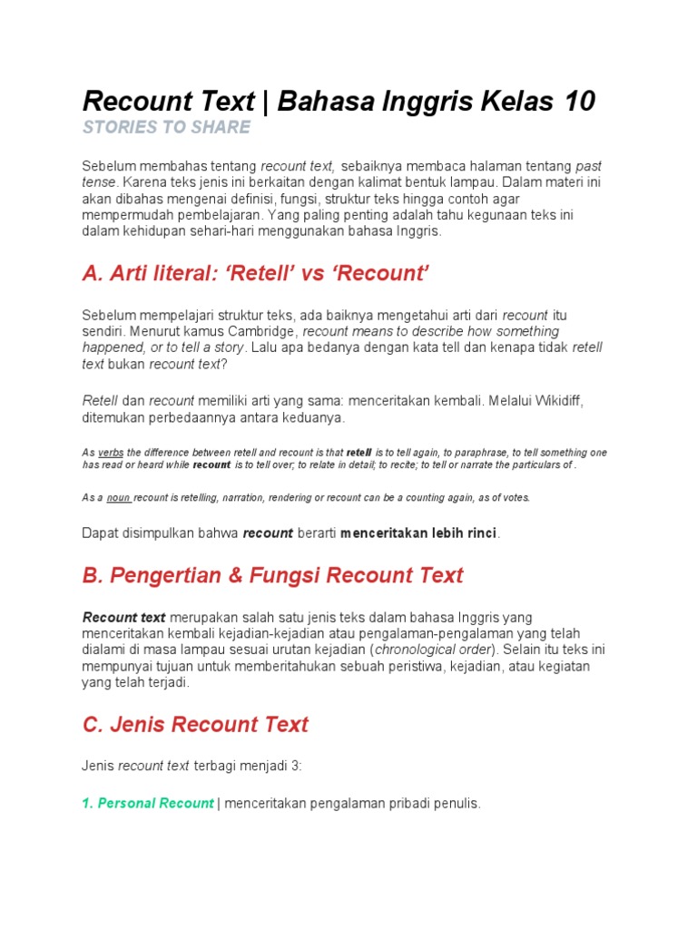 Recount Text | PDF