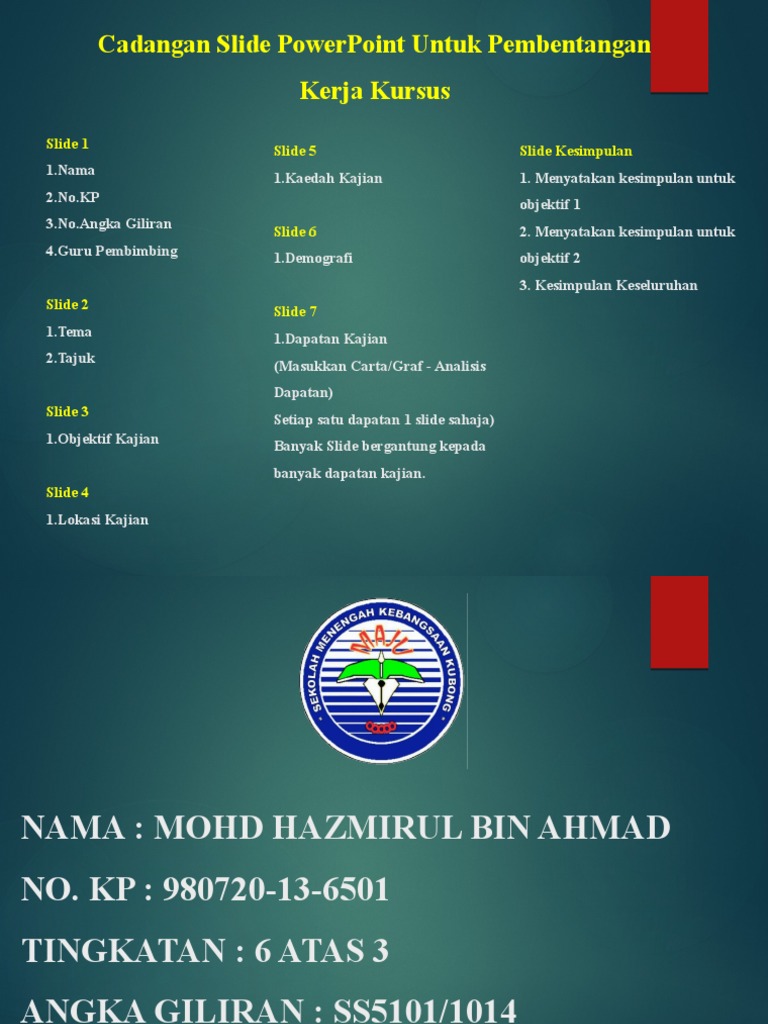 08.contoh Slide Pembentangan Kerja Kursus PENGAJIAN AM | PDF