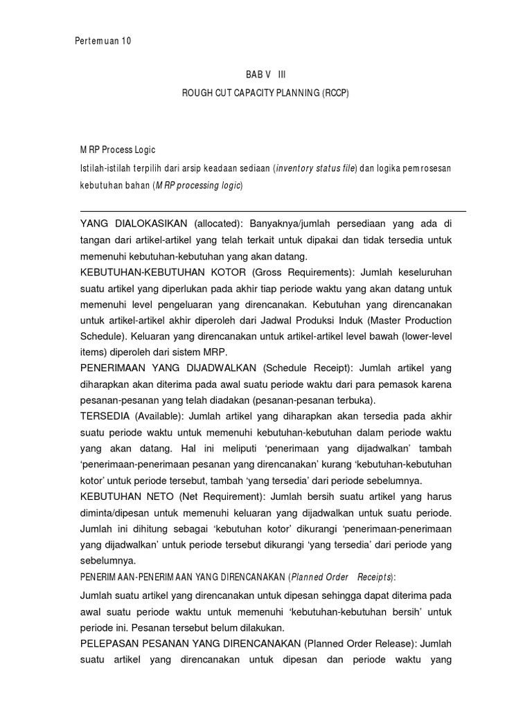 Pertemuan 10 RCCP | PDF | Komputer