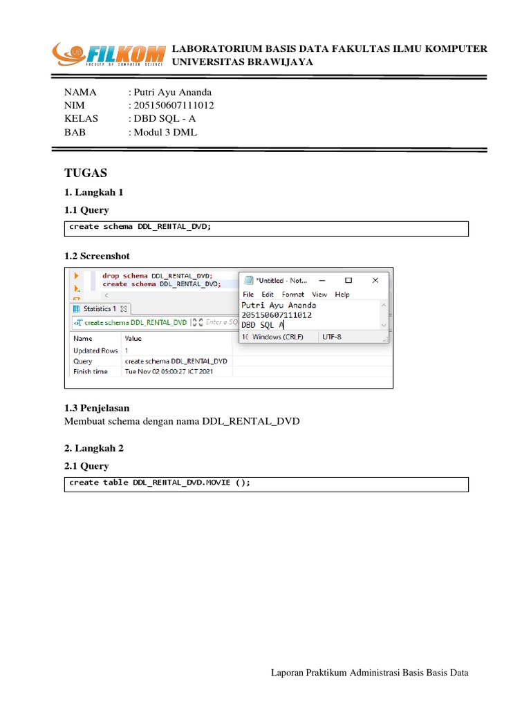 Laporan Praktikum DML SQL | PDF | Teknologi & Rekayasa