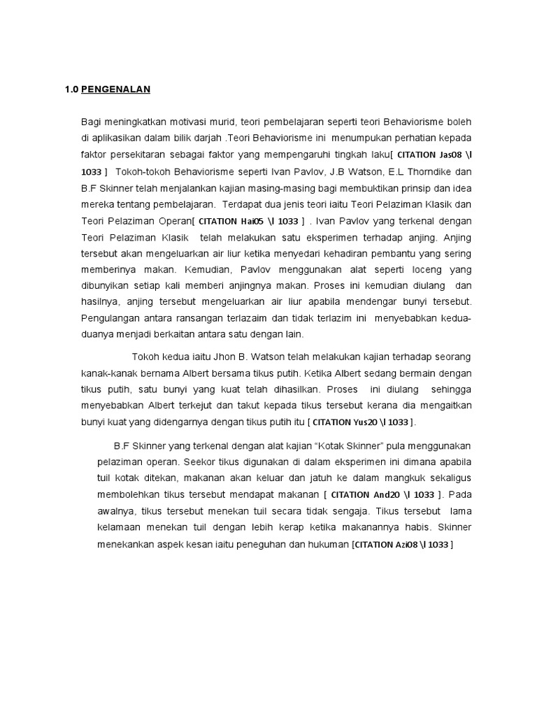 Teori Behaviorisme | PDF