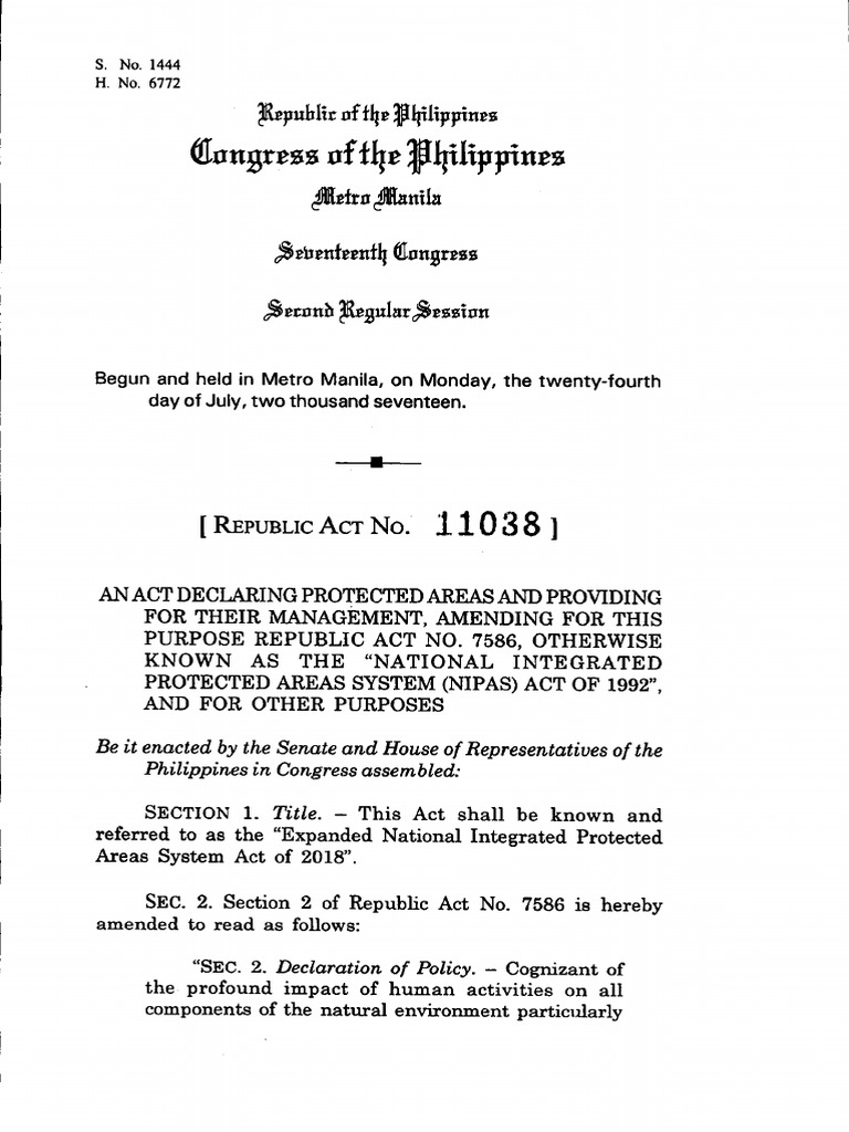 Ra 11038 - E-Nipas Act of 1992 | PDF