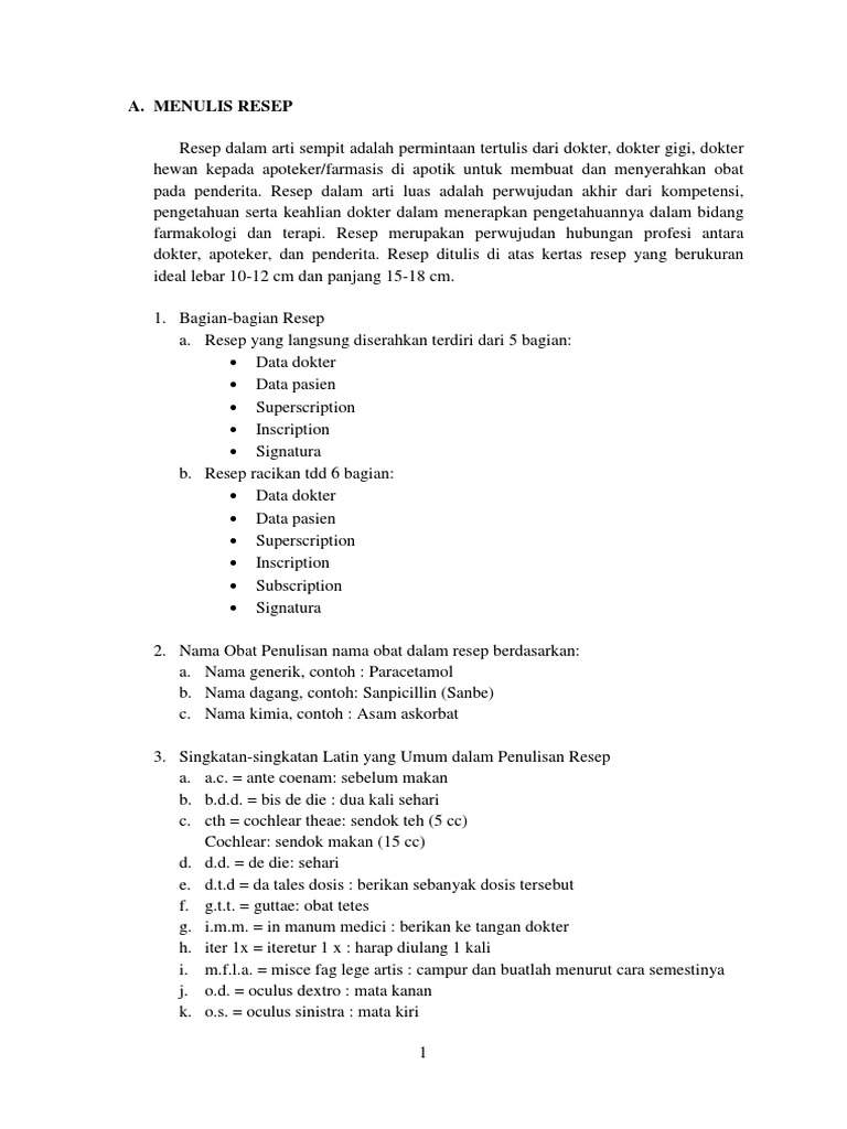 Tugas Menulis Resep KKD Thera | PDF