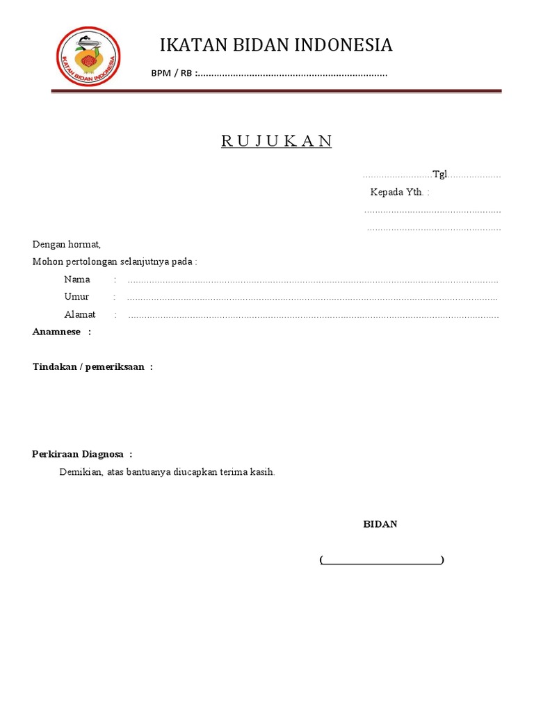 Ikatan Bidan Indonesia: Rujukan | PDF