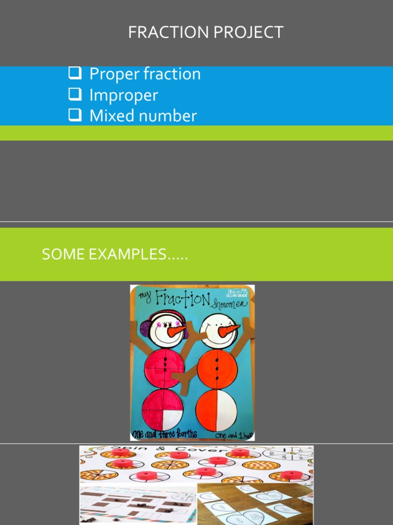 Fraction Project Proper Fraction Improper Mixed Number | PDF