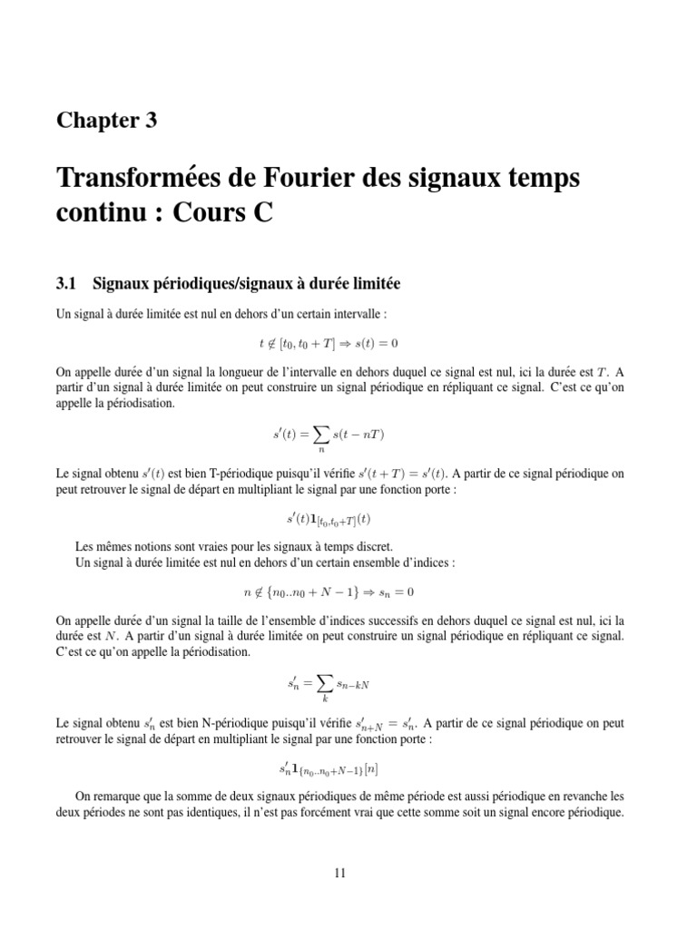 Transformées de Fourier des signaux continus | PDF | Transformation de ...