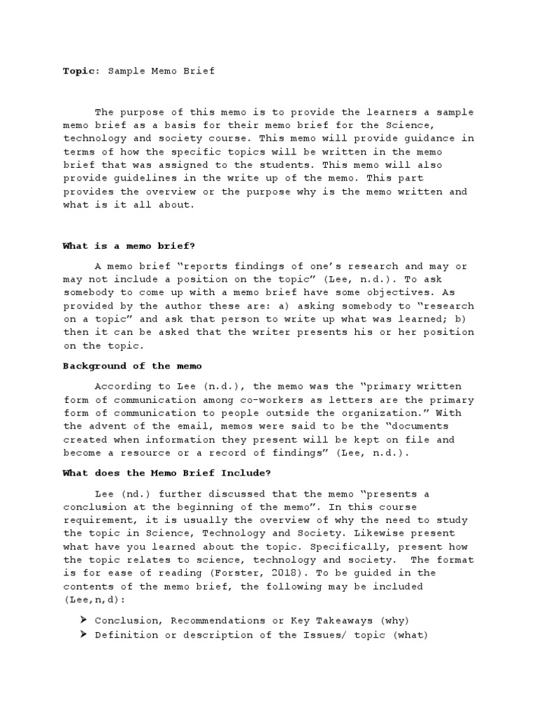 Sample Memo Brief | Download Free PDF | Memorandum | Learning