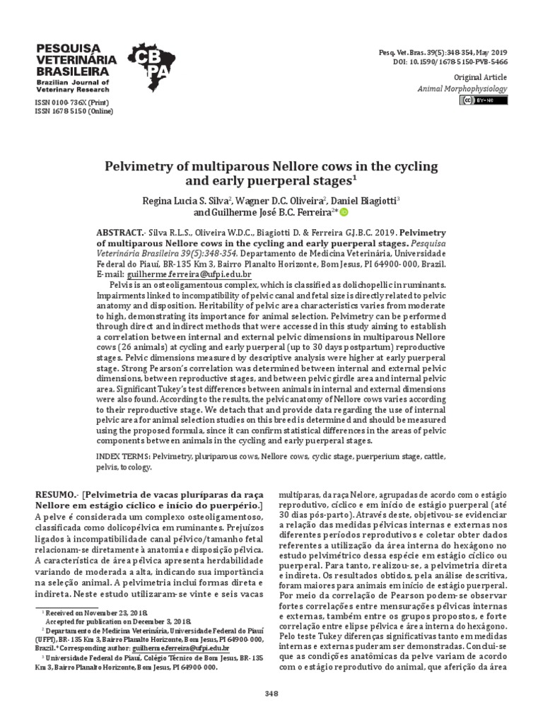Lectura N 02 Pelvimetry of Multiparous Nellore Cows in The Cycling ...