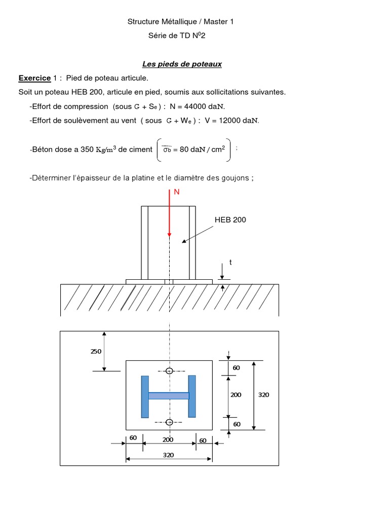 Série 2 Structures Metalliques Master1 S1 | PDF | Technologie et ingénierie