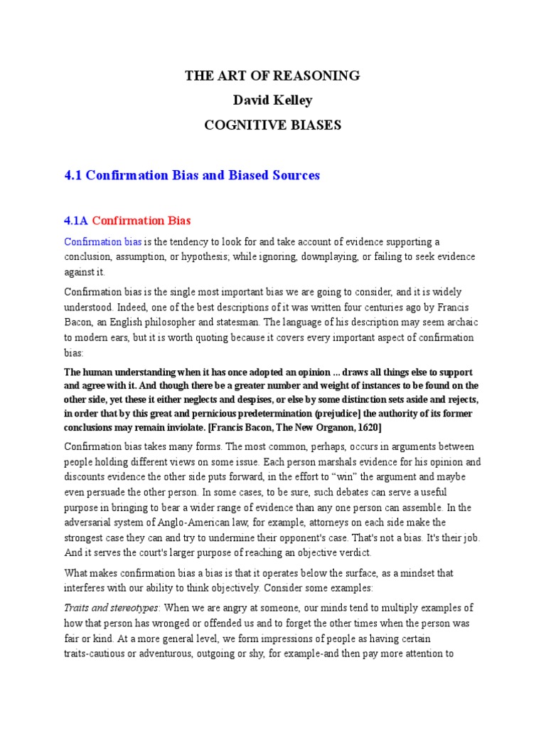 Art of Reasoning: Overcoming Confirmation Bias | PDF | Argument ...